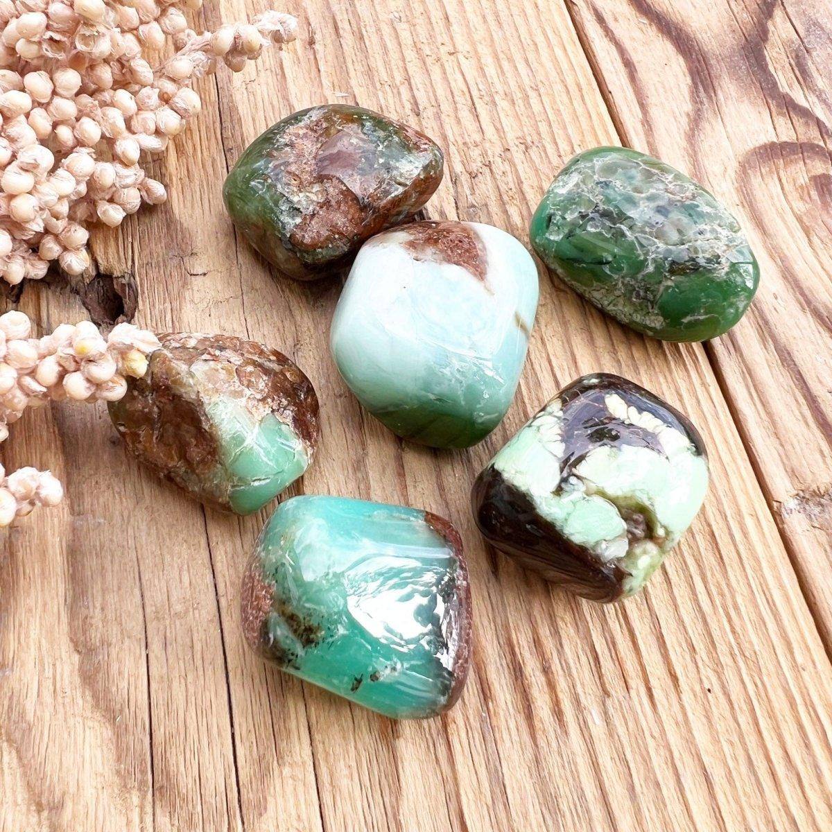 Chrysopras Trommelstein | Heilstein für Hoffnung, Selbstvertrauen & Reinigung – DIY SPIRIT